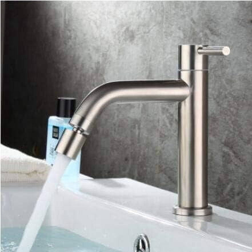 Black 304 Stainless Steel Material Single Cold Bathroom Sink Faucet ...