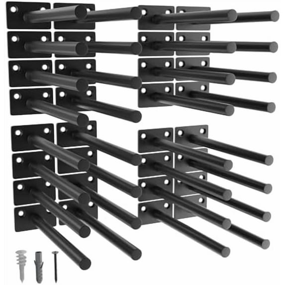 Black 32 Pack-10 inch Floating Shelf Bracket, Concealed Shelf Support ...