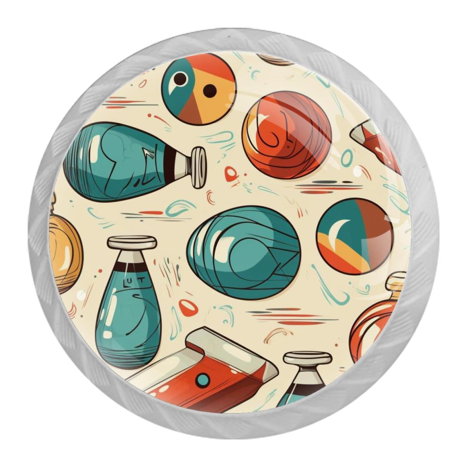 Black 35mm Cabinet Knobs Pulls Bowling Balls Picture Glass ABS Drawer ...