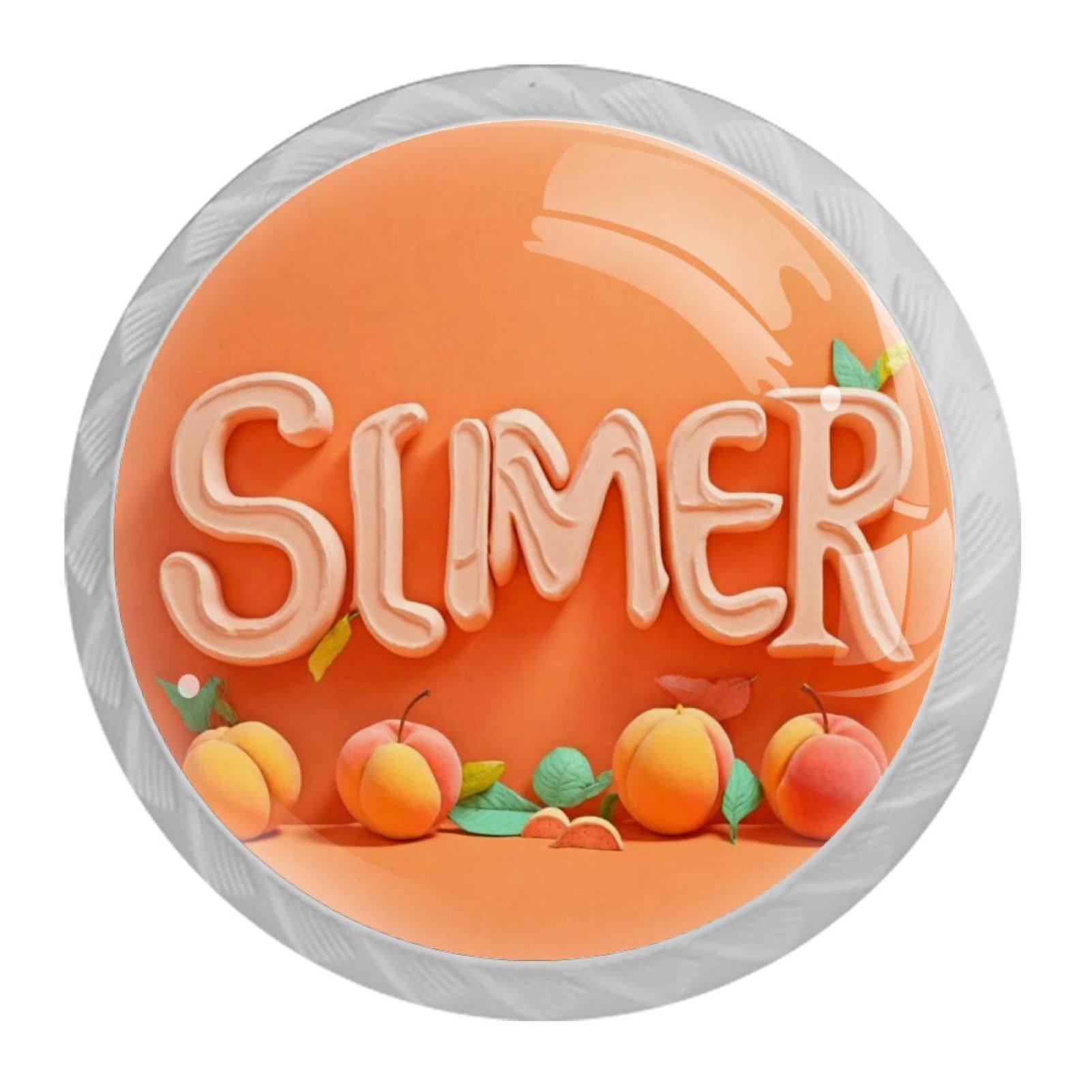 Black 35mm Cabinet Knobs Pulls Lemon Summer Letters Cute Glass ABS ...