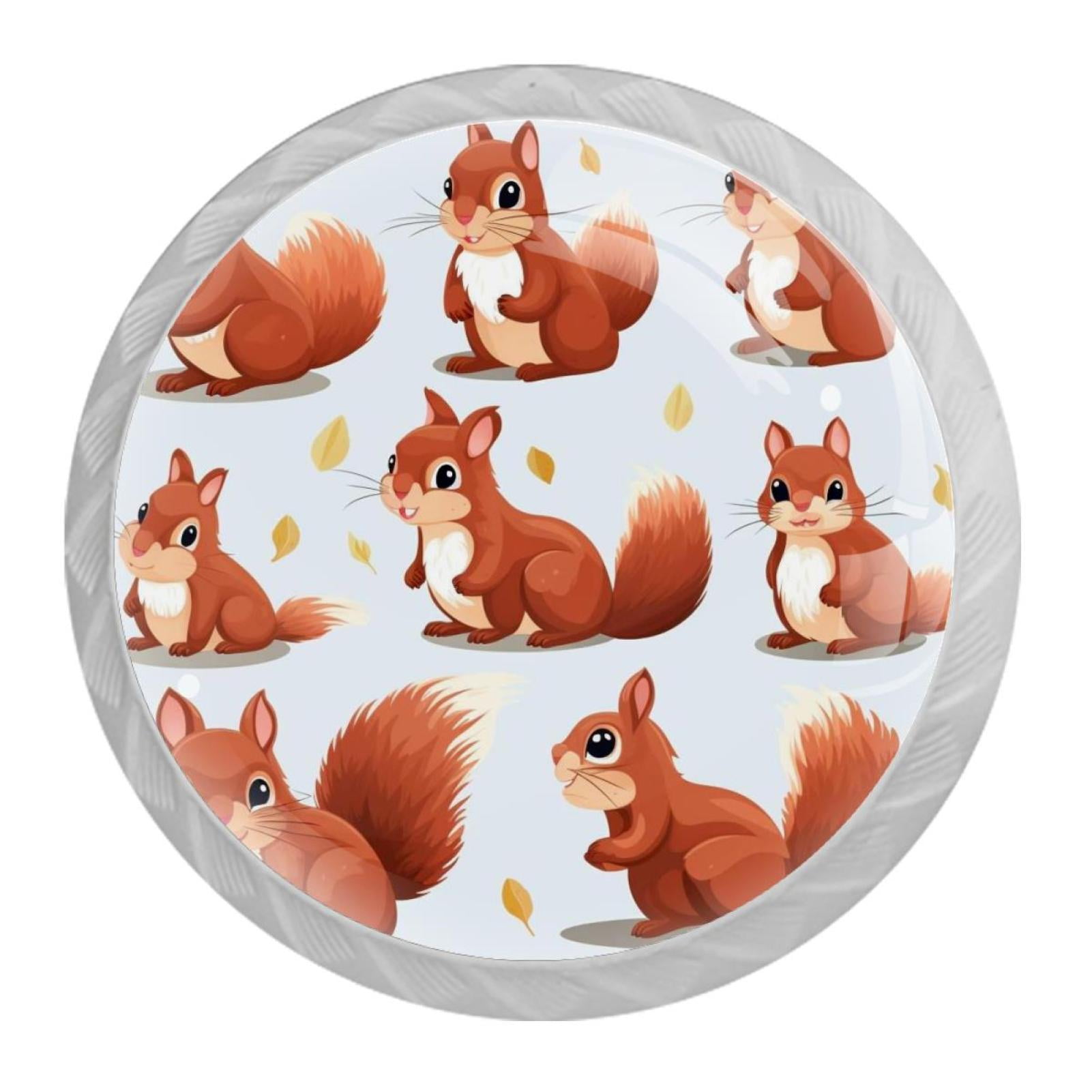 Black 35mm Cabinet Knobs Pulls Squirrels Prints Glass ABS Drawer ...