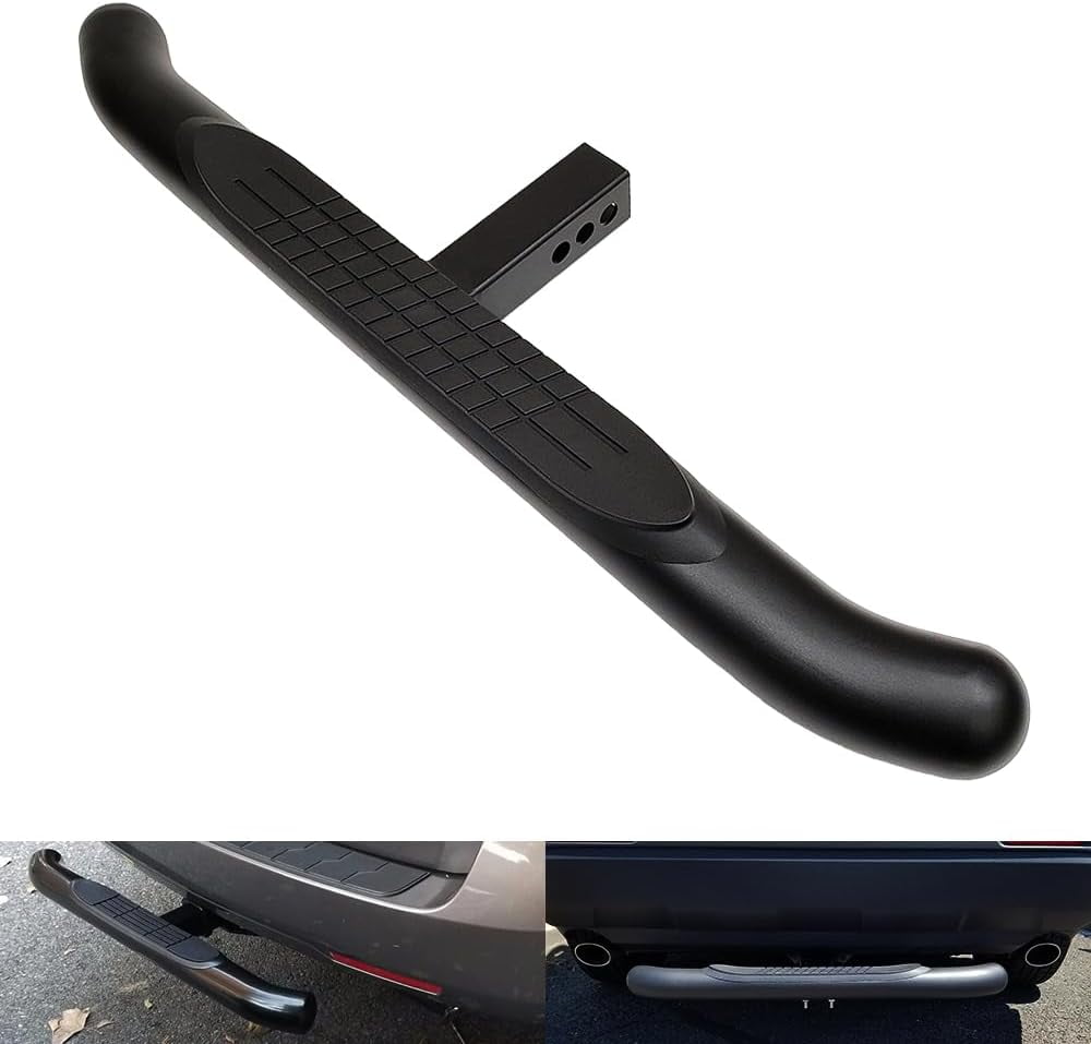 Black 36" Towing Hitch Trailer Tow Hitch Step Bar 3" Round Curved Rear ...