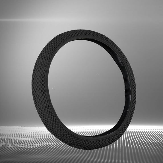 Black 38 cm Steering Wheel Cover Anti-Slip Microfiber Breathable No ...