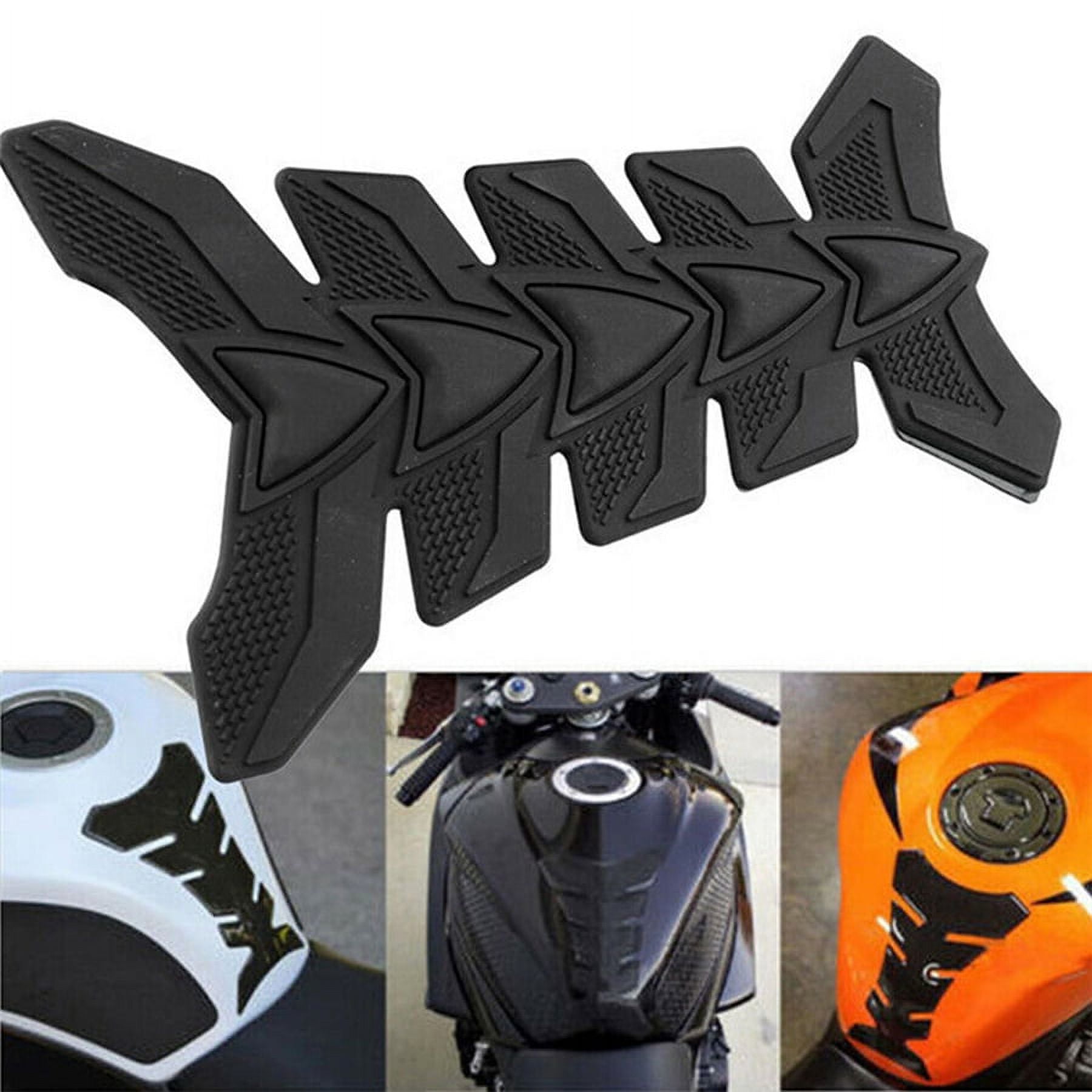 Black 3d Rubber Motorcycle Fuel Gas Tank Pad Protector Decal Sticker