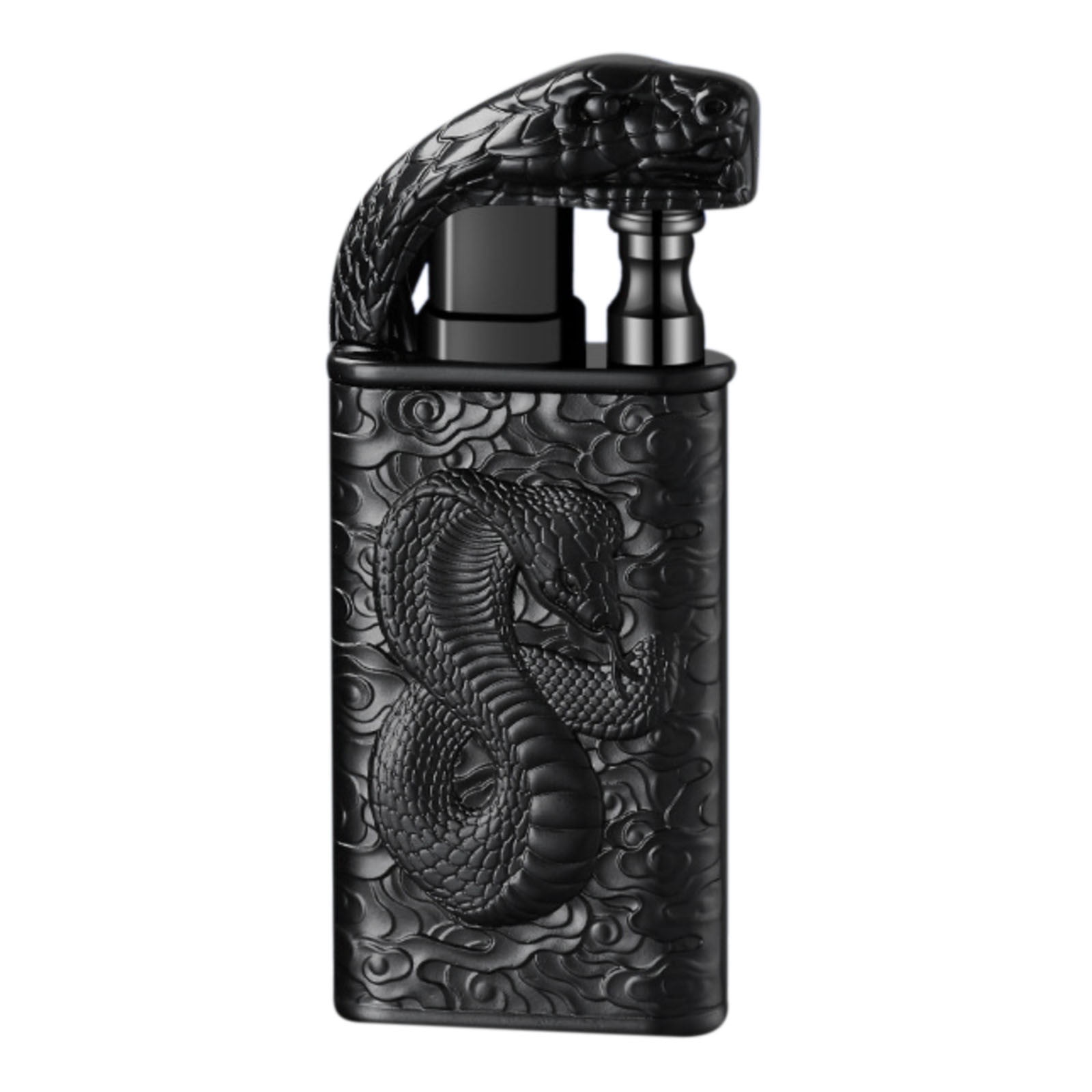 Black 3D Snake Embossed Jet Flame Lighter, Double-Sided Design With ...