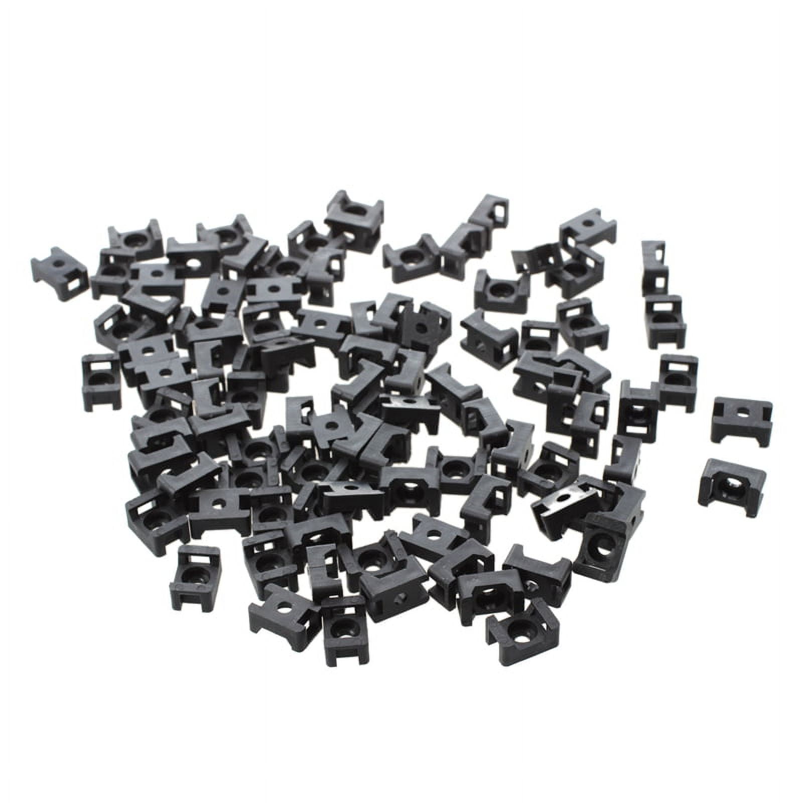 Black 4.5mm Width Cable Tie Base Saddle Type Mount Wire Holder 100Pcs ...