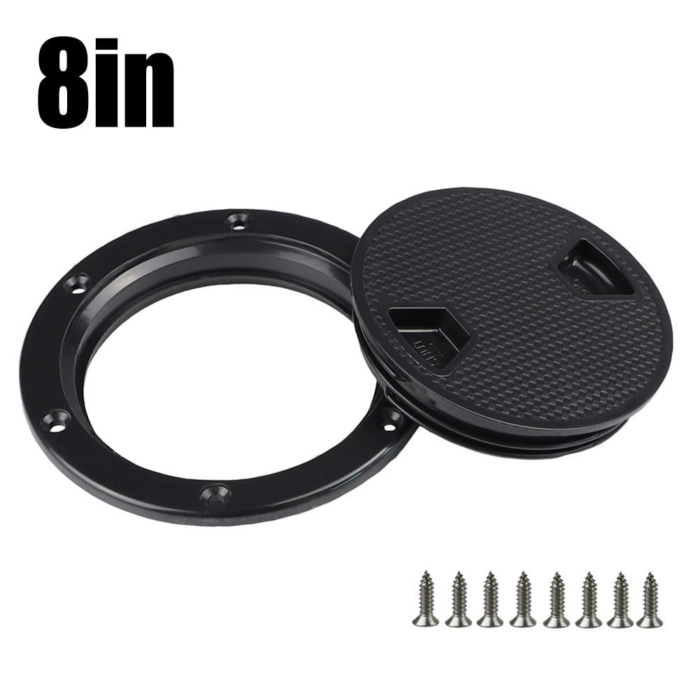 Black 4" 6" 8" Round Non Slip Inspection Hatch w/Detachable Cover ...