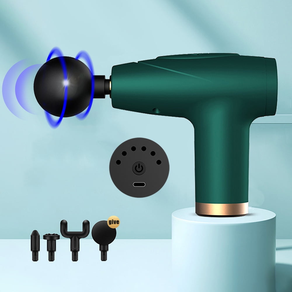 Black 4-Head Mini Fascia Gun Multi-Stage Massage Gun Muscle Relaxation ...