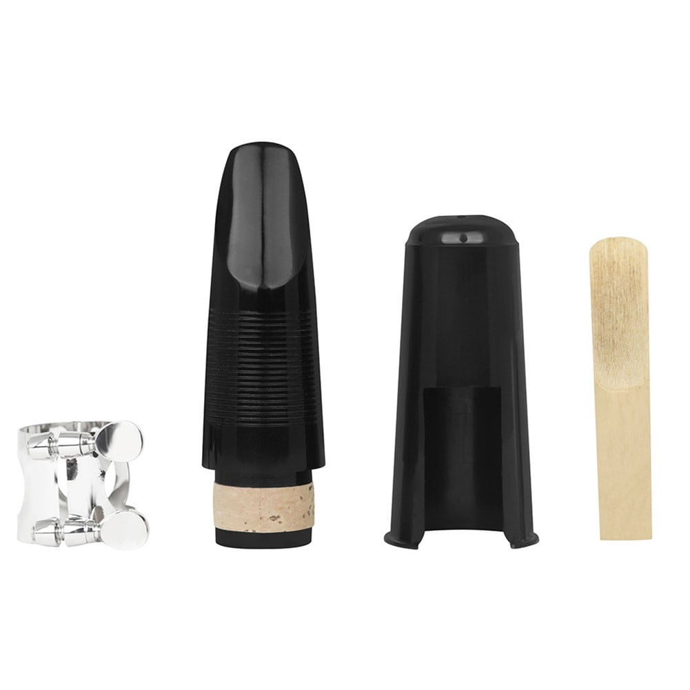 Black 4 Pcs Set Clarinet Mouthpiece Kit With Ligature Reed Plastic Cap ...