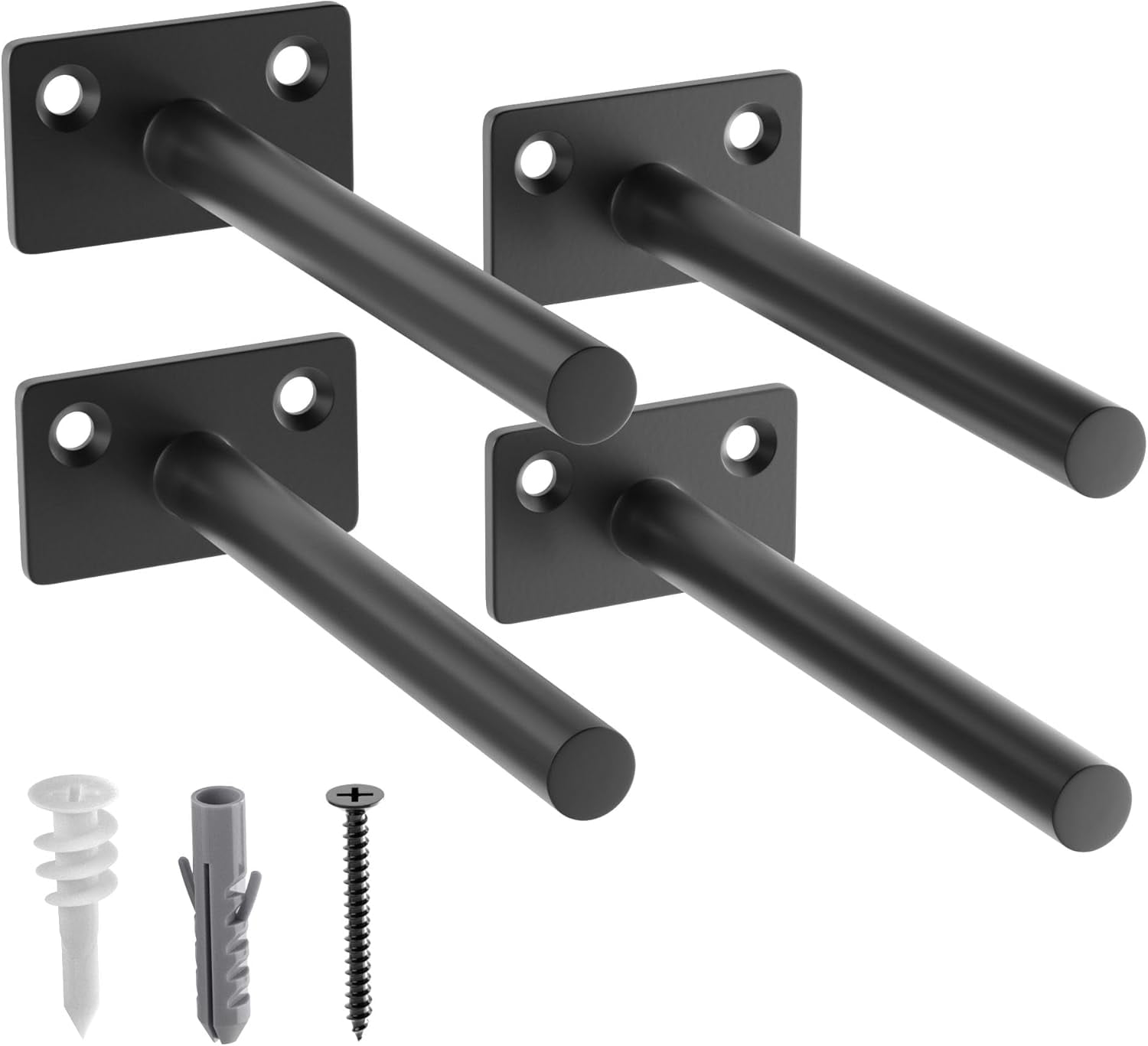 Black 4 Pack-5 inch Floating Shelf Bracket, Hidden Brackets for ...