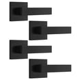 Black 4 Pack Door Lever Sets, Non-Turning Single Side Pull for Closets ...