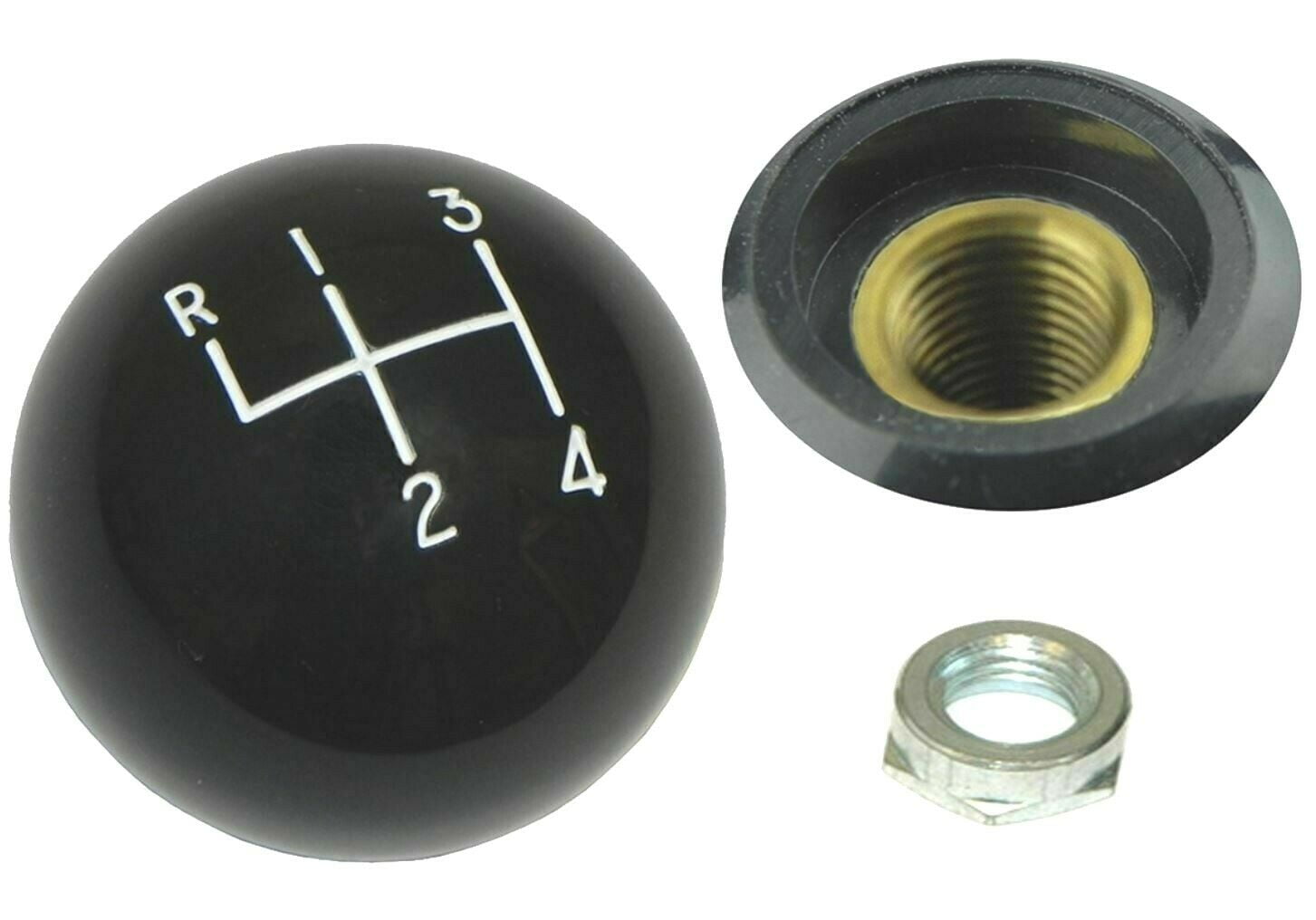Black 4 Speed Hurst Gear Shift Knob 3/8"-24 Thread & Lock Nut 1964-72 ...