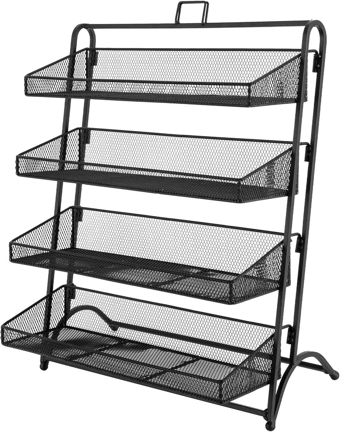 Black 4 Tier Snack Candy Display Rack, Chip Display Rack, Snack Stand ...