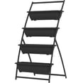 Black 4-Tier Vertical Raised Garden Planter with 4 Stackable ...