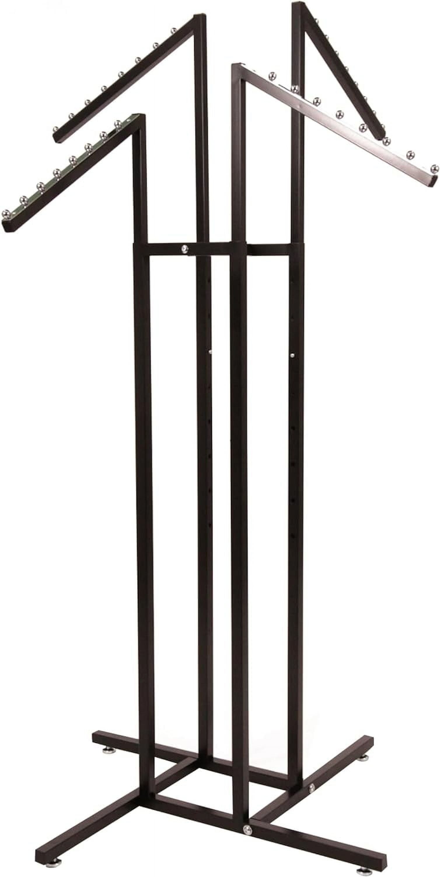 Black 4 Way Adjustable Clothing Rack with Slanted Arms - Retail ...