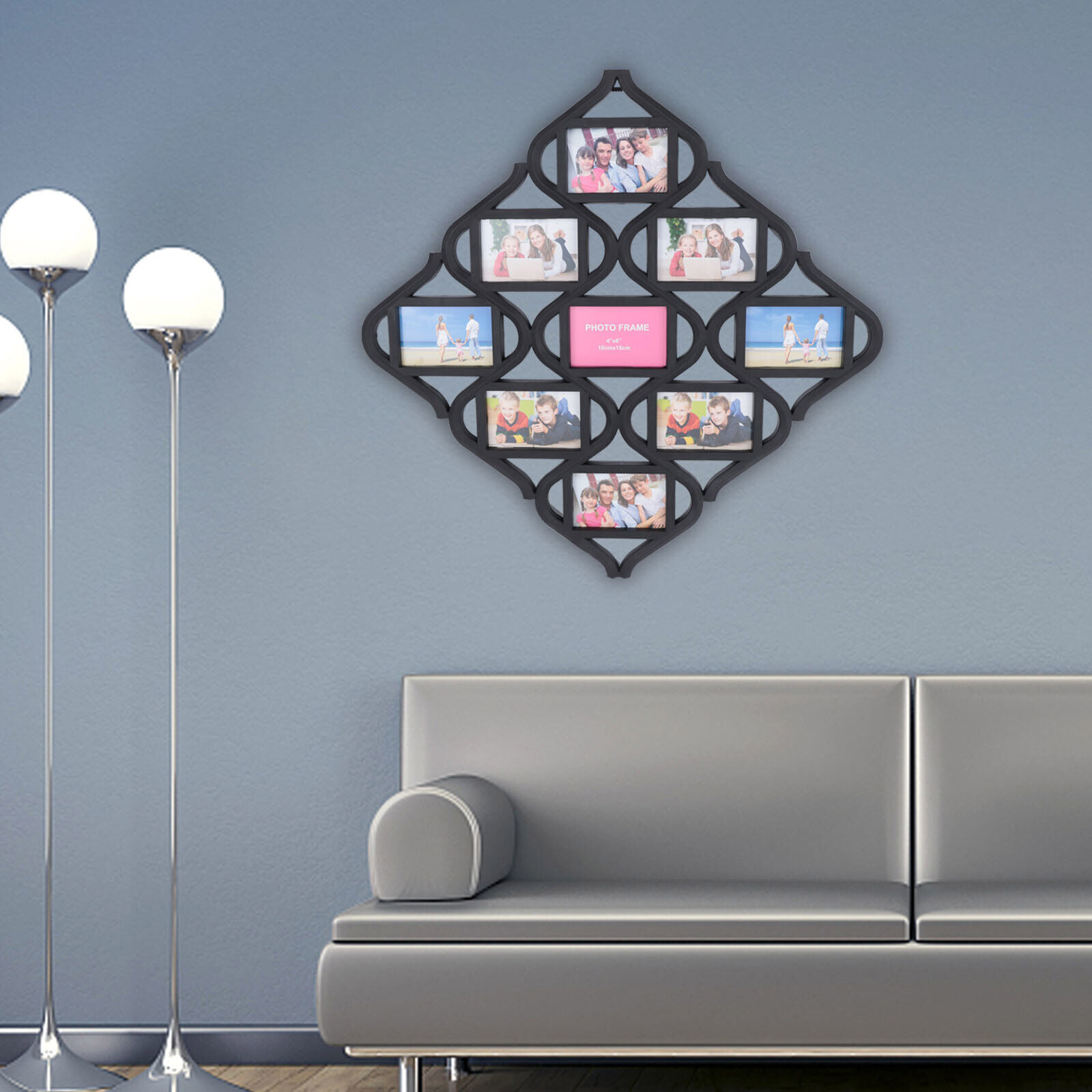 Black 4” X 6” Picture Frame 9 Photos Collage Frame for Bedrooms, Living ...