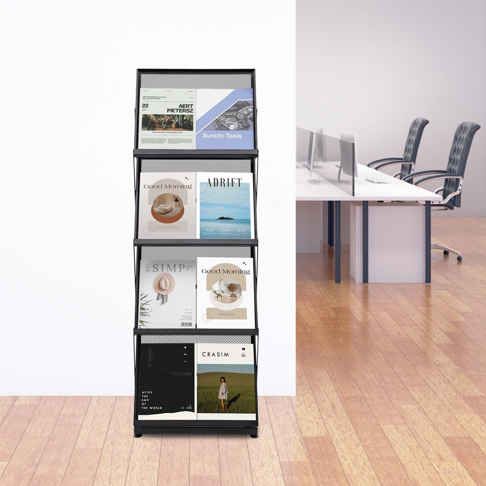 Black 4-tier Folding Brochure Stand in Various Exhibitions, Bars ...