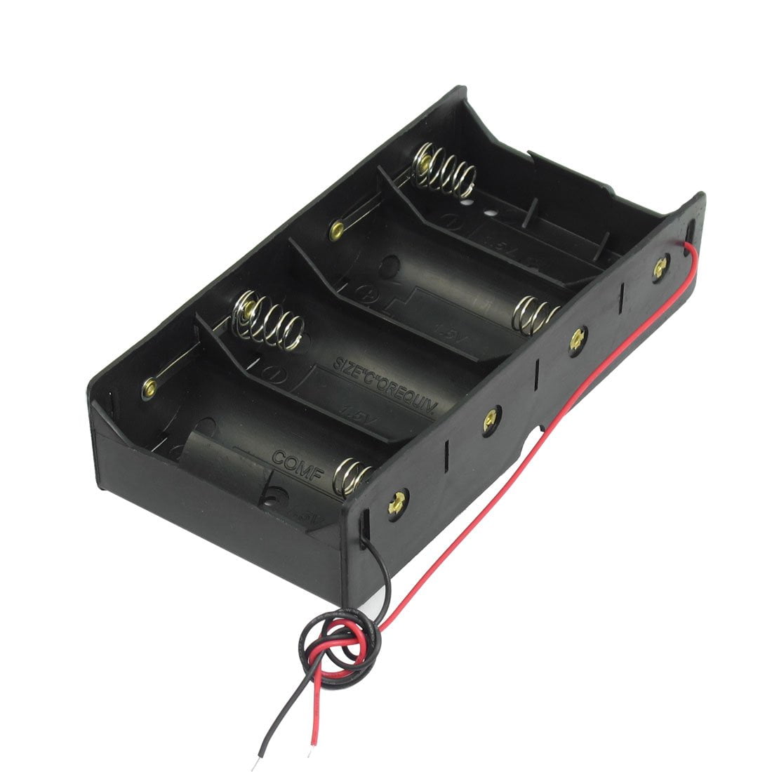 Black 4 x 1.5V D Battery Holder Storage Case Box w Wire Leads - Walmart.com