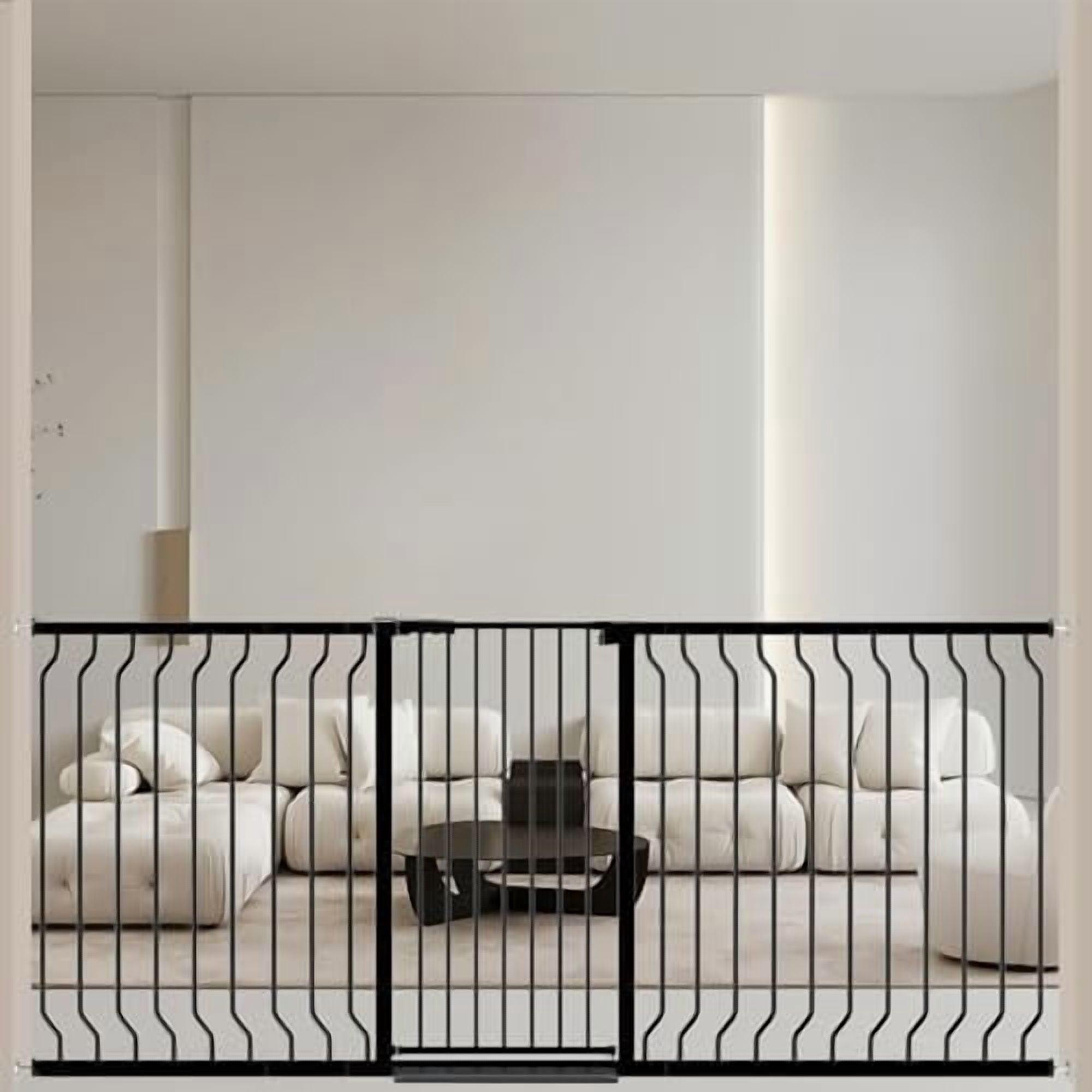 Black 40.55" Extra Tall Wide 76.77-84.65" Gate Mounted Walk Through ...