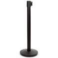 Black 40" Crowd Control Stanchion with 10' Retractable Belt – Heavy ...
