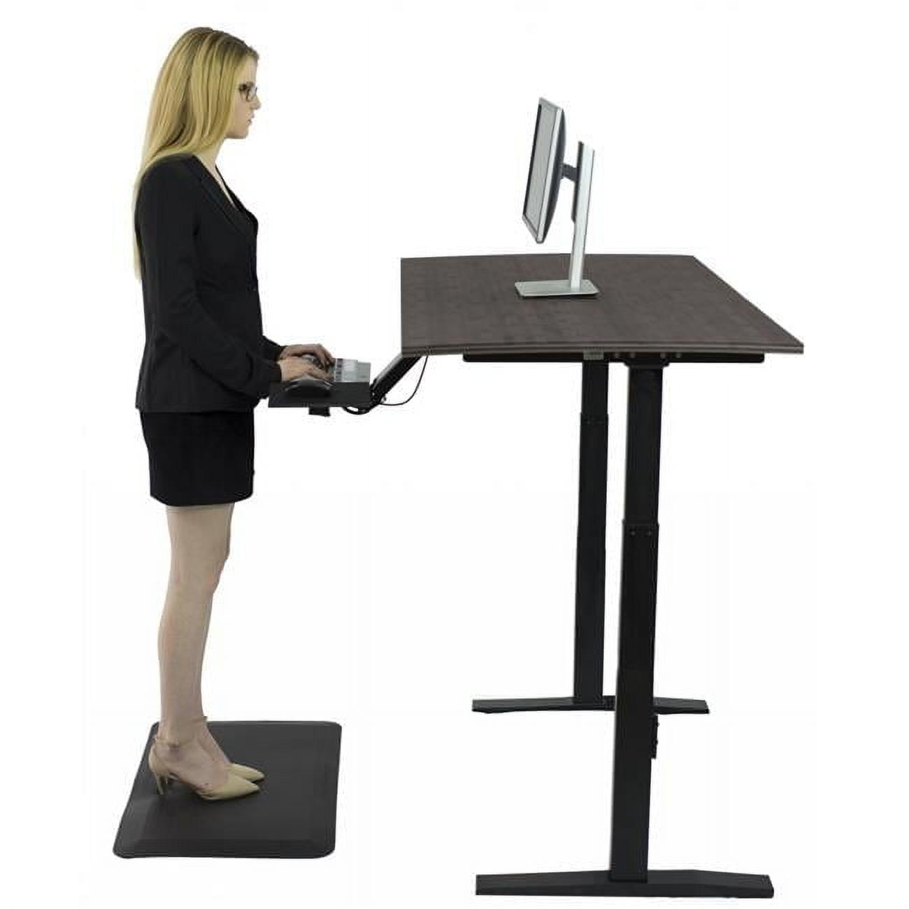Black 45 in. Bamboo Dual Motor Electric Office Adjustable Computer Desk ...