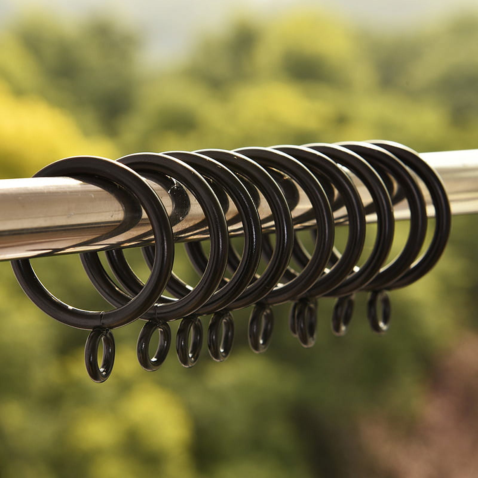 (Black 45mm) 10pcs black metal curtain rings hanging rings for curtains ...
