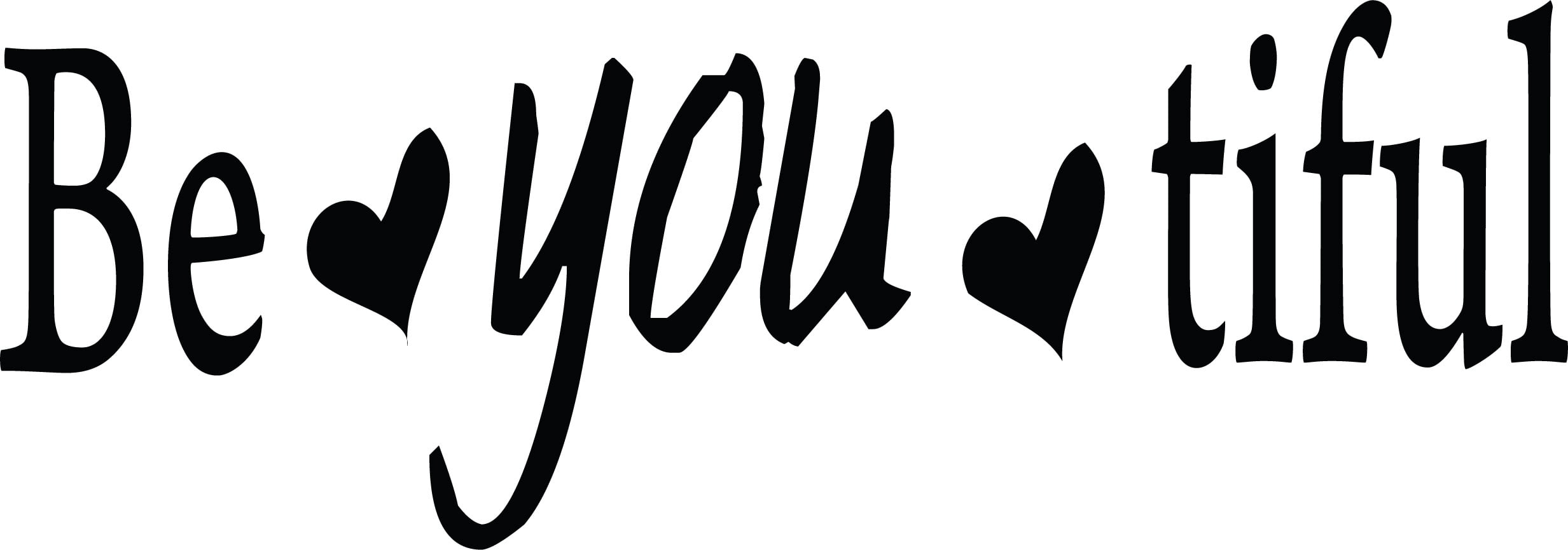 Black 46" x 16" Picniva Be You Tiful Sayings Words Art Decor Lettering ...