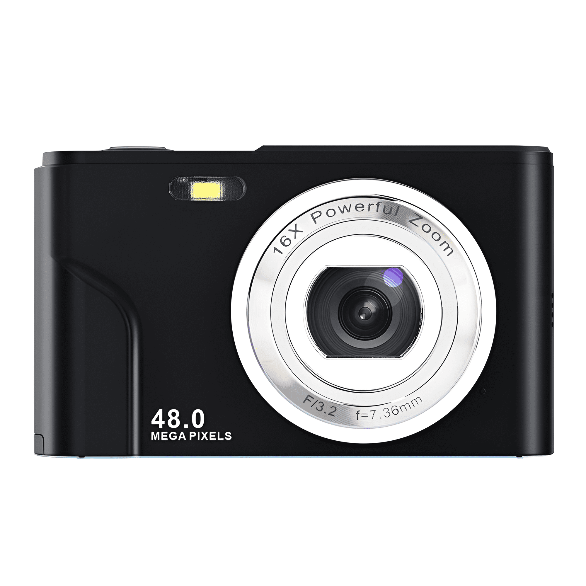Black 48MP Digital Camera, 16X Zoom, 1080P Video, Filters for Travel ...