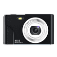Black 48MP Digital Camera, 16X Zoom, 1080P Video, Filters for Travel ...