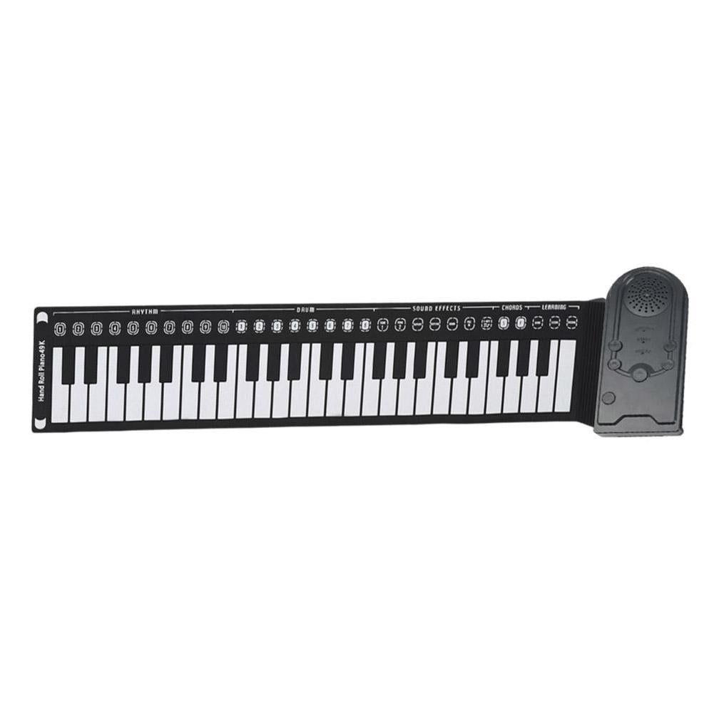 Black 49-Key Hand-Rolled Electronic Piano Portable Folding Hand-Rolled ...