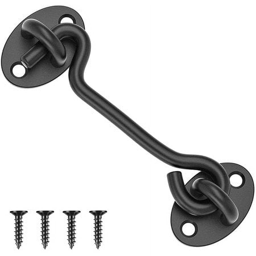 Black 4Inch Latch Hook Barn Door Latch, Heavy Duty Solid Thicken ...