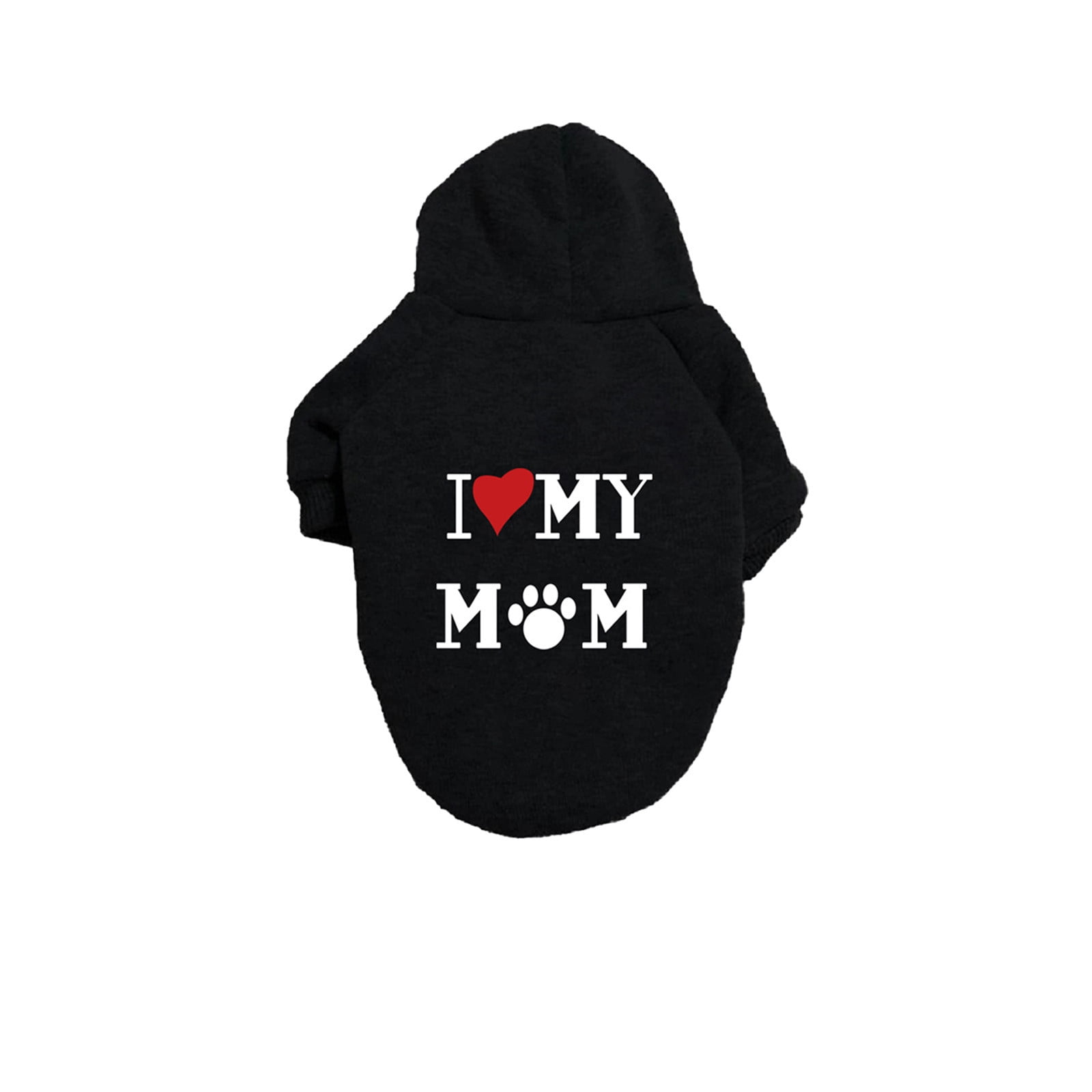 Black 4Xl Extra Large Dog Sweater Soft Fleece Hoodie With I Love My Mom ...
