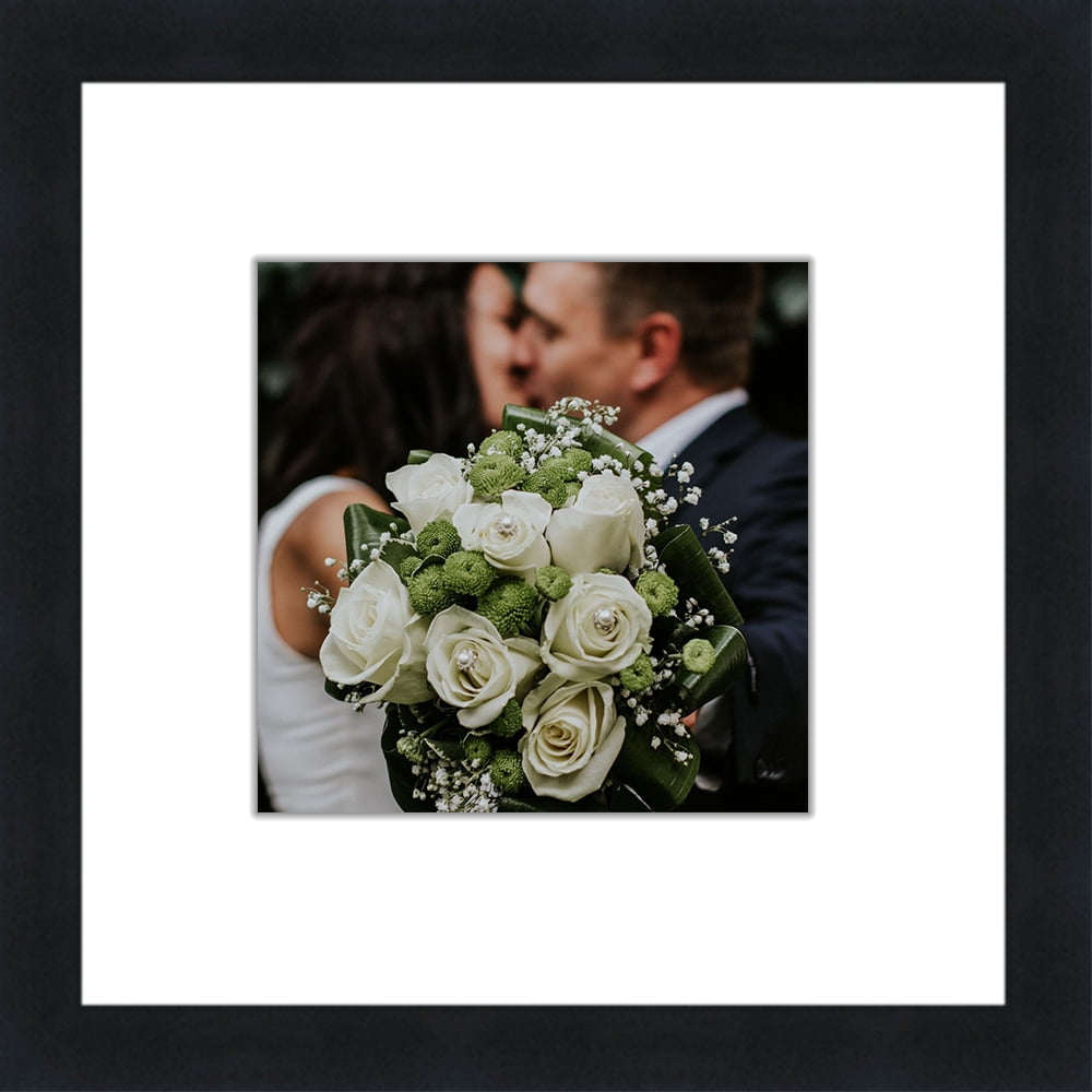 Black 4x4 Frame With Mat - 8x8 Frame For a 4" x 4" Photo - Great for ...