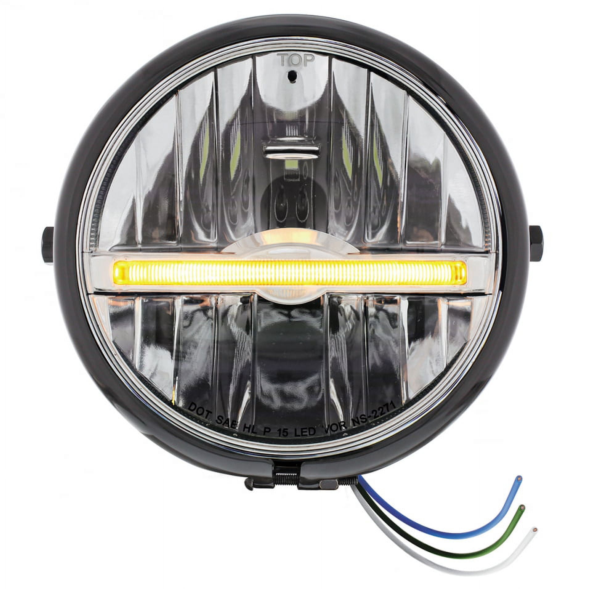 Black 5 3/4? Motorcycle Headlight - Side Mount - 9 LED Headlight w ...