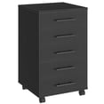 Black 5-Drawer Mobile File Cabinet With Wheels For Home Office Storage ...