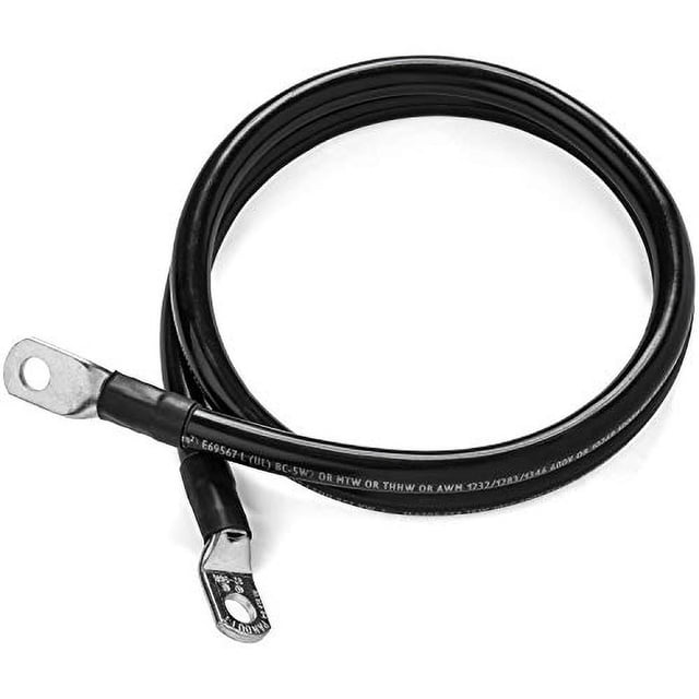 Black 5 Foot 2/0 AWG Battery Cable by Spartan Power Negative Only (5 FT ...