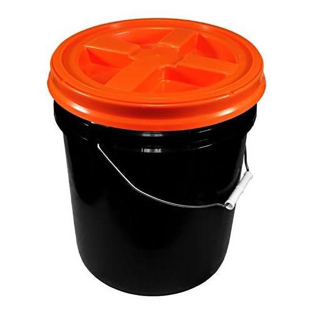 Black 5 Gallon 90 Mil Bucket With Gamma Seal Lid (Orange) - Walmart.com