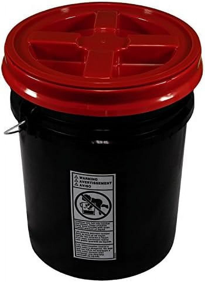 Black 5 Gallon 90 mil Bucket with Gamma Seal Lid (Red) - Walmart.com