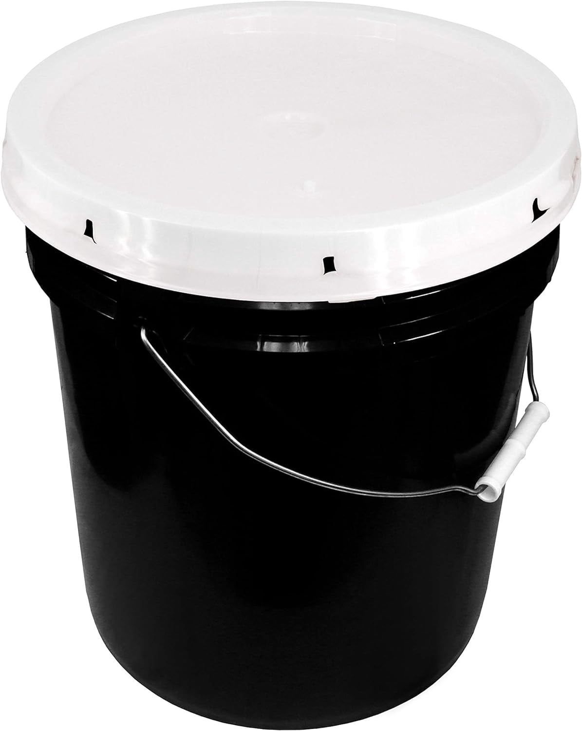 Black 5 Gallon 90 Mil Bucket With Snap On Lid (White) - Walmart.com