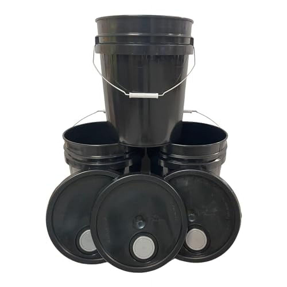 | Black 5 Gallon Bucket | Pail | Tamper Evident Tear Strip Lid |BPA ...