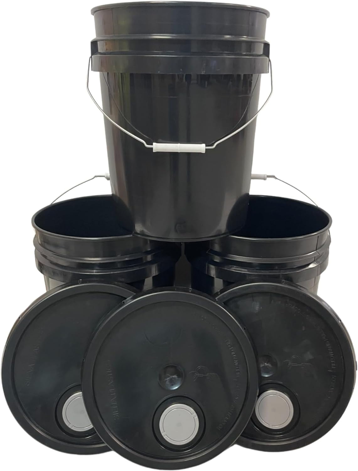 | Black 5 Gallon Bucket | Pail | Tamper Evident Tear Strip Lid |BPA ...
