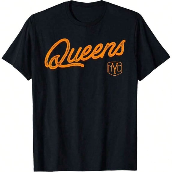 Black 5 Queens NYC Retro Script Graphic T-Shirt For Women - Walmart.com