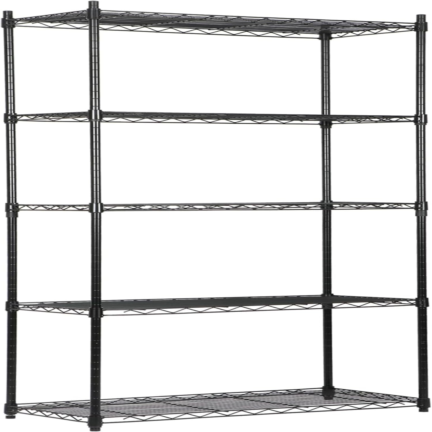 Black 5-Shelf Heavy Duty Storage Wire Shelving Unit for Restaurant ...