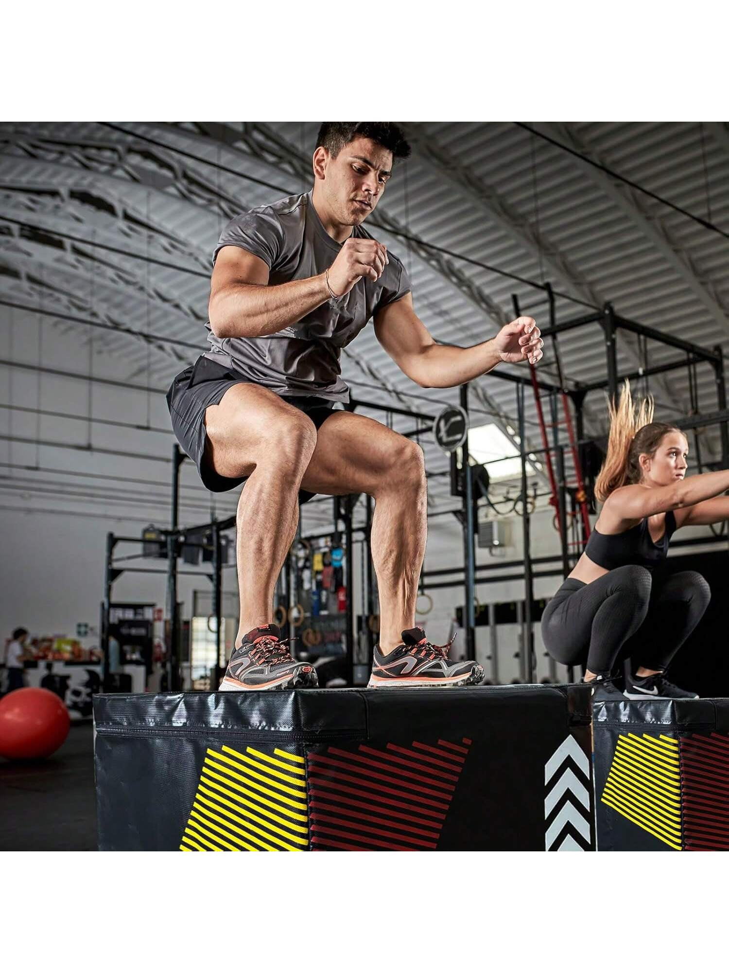 Black 50*60*75 3 In 1 Plyo Jump Box, Soft Jumping Box For Excerise Training,High-Density Foam ...