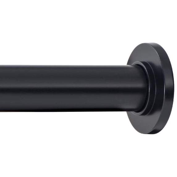 Black 54" to 90" Adjustable Tension Curtain Rod for Windows and Showers ...