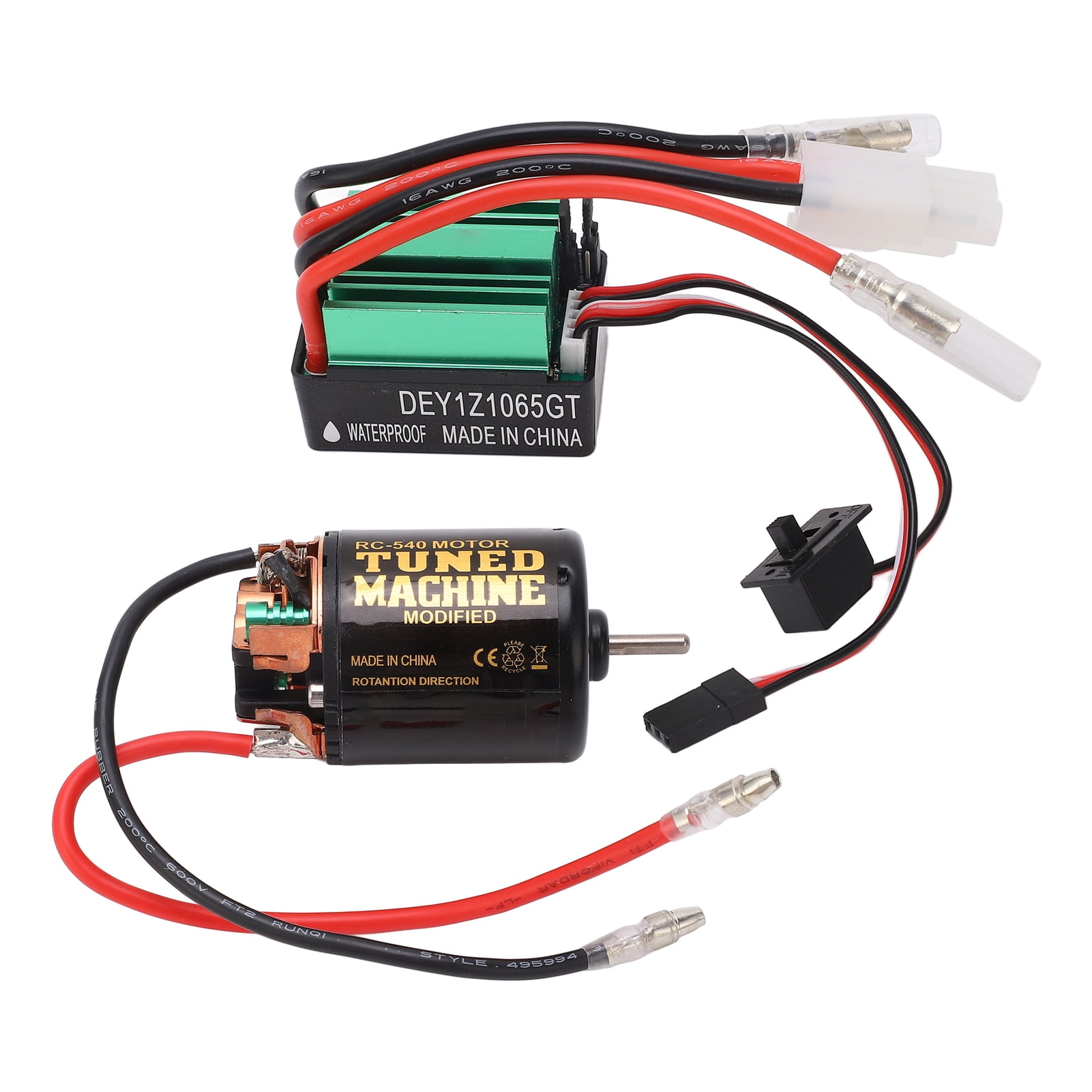 Black 540 Brushed Motor with Green 65A ESC Overheating Protection Large ...