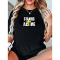 Black 6 Cotton Graphic Tee With Barbell And Cross Motif For Women ...