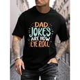Black 6 Dad Jokes Are How Eye Roll Graphic T-Shirt For Men, Casual Crew ...