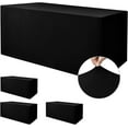 Black for 6 Foot Rectangle Tables, 4 Pack - 72 x 30 Inch - Stretch ...