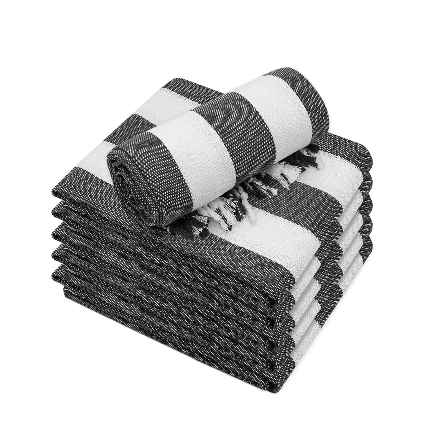 Black 6 Pack Beach Towels 36 x 71 Inches Adult Quick Dry Lightweight ...